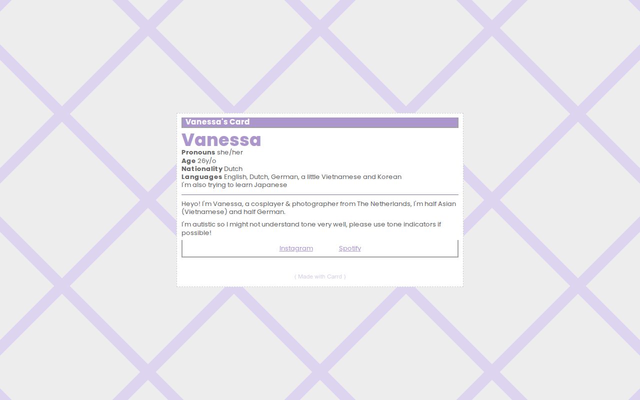 Vanessa's Card